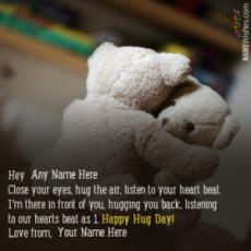 Write Couple Names On Happy Hug Day Wishes