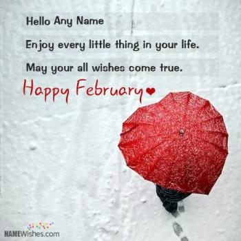 Best Happy February Wishes With Name